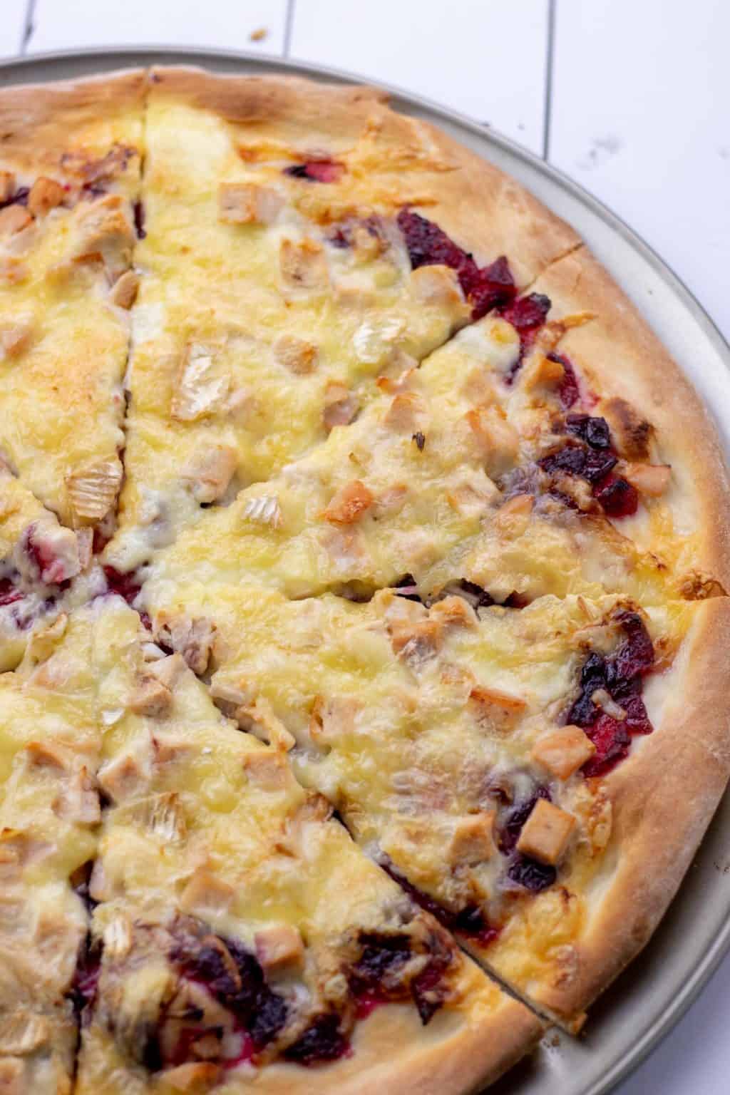 Cranberry Brie Chicken Pizza - Whipped It Up