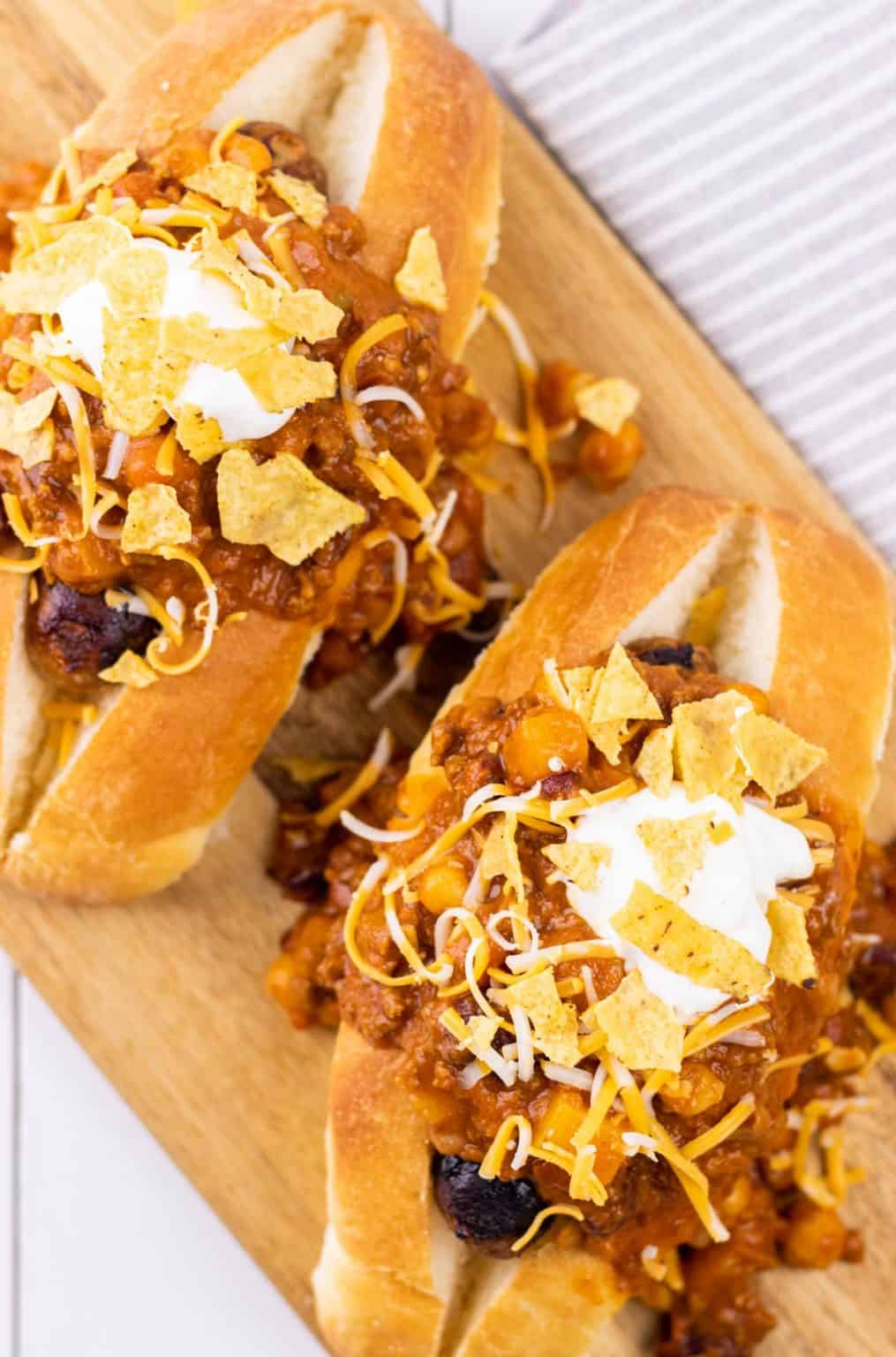 Fully Loaded Chili Dogs - Whipped It Up
