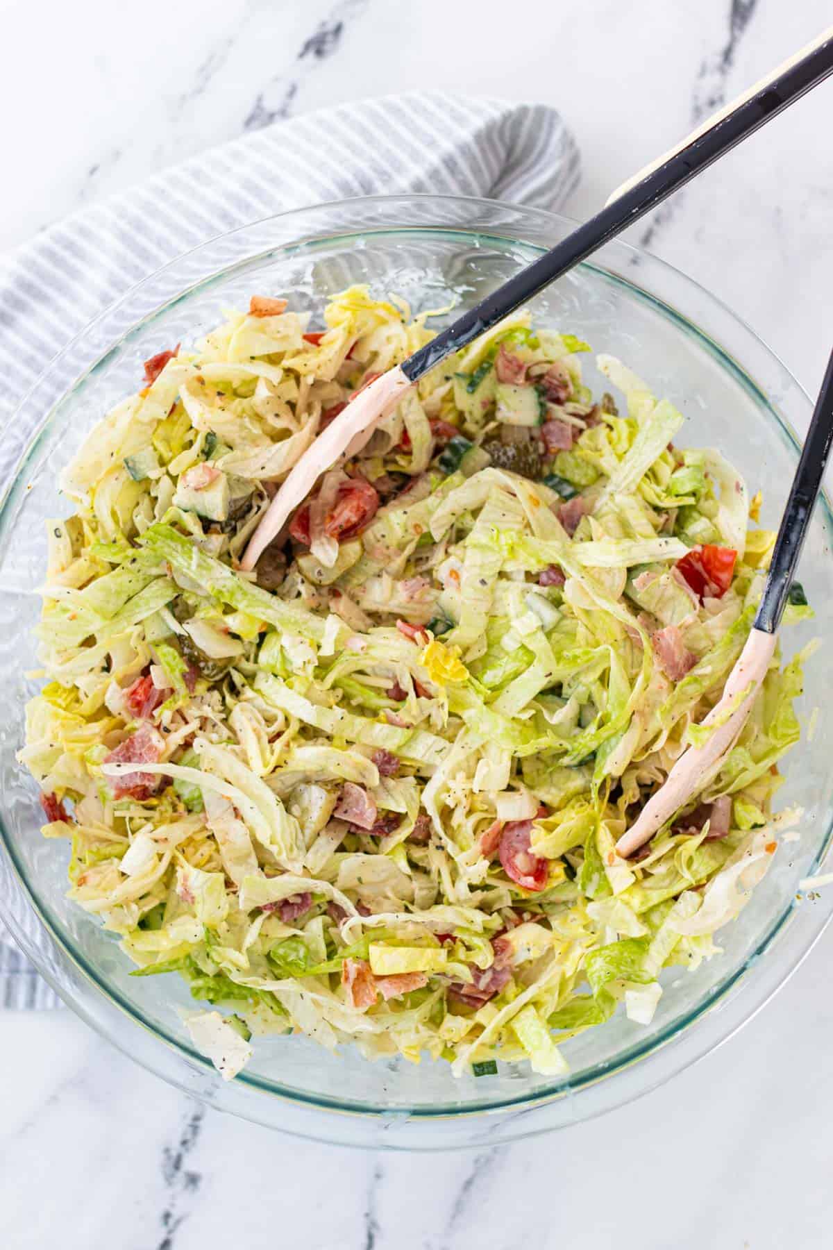 Italian Grinder Salad (Chopped Deli Salad) - Whipped It Up