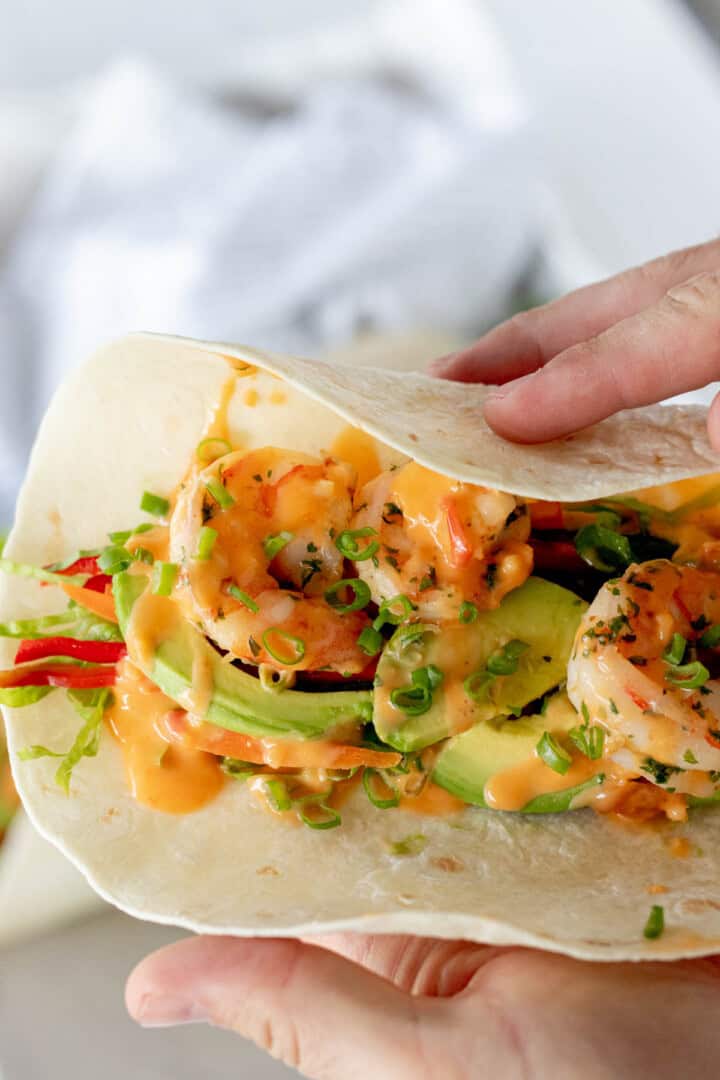 Shrimp Tacos with Bang Bang Sauce - Whipped It Up